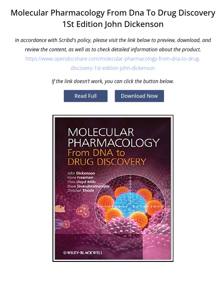 Molecular pharmacology from DNA to drug discovery 1st Edition John ...