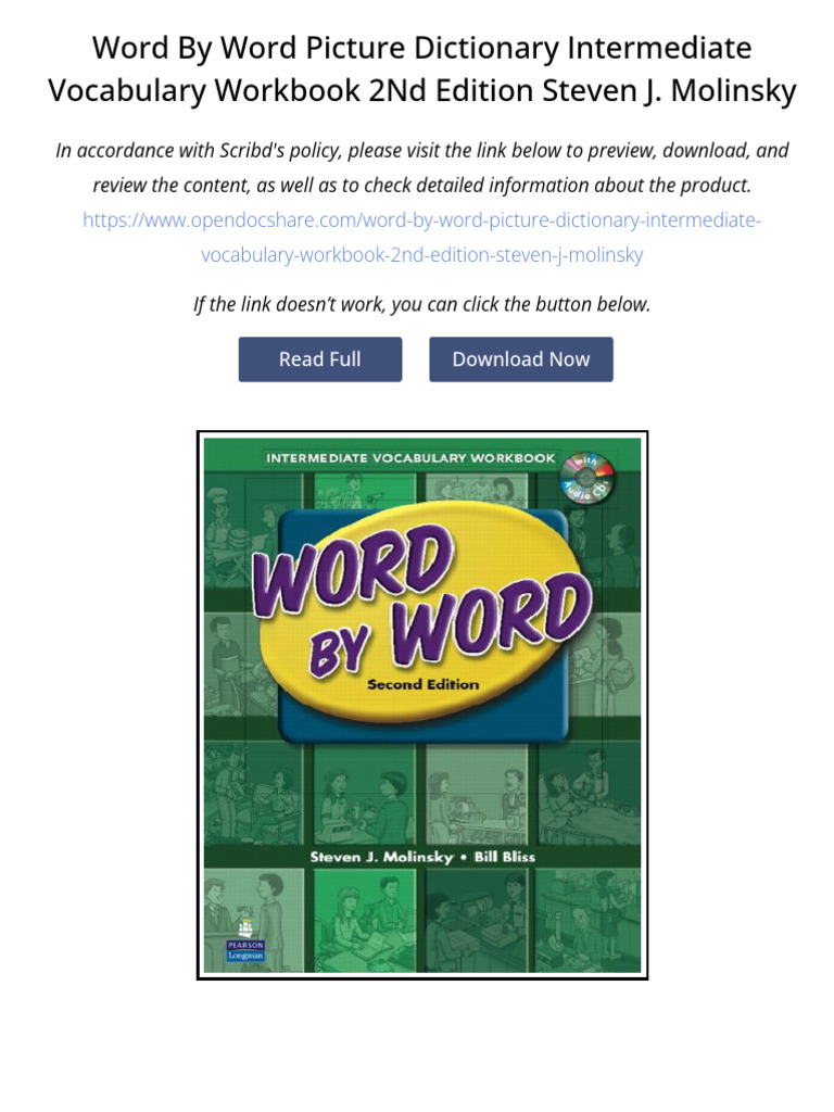 Word By Word Picture Dictionary Intermediate Vocabulary Workbook 2nd ...