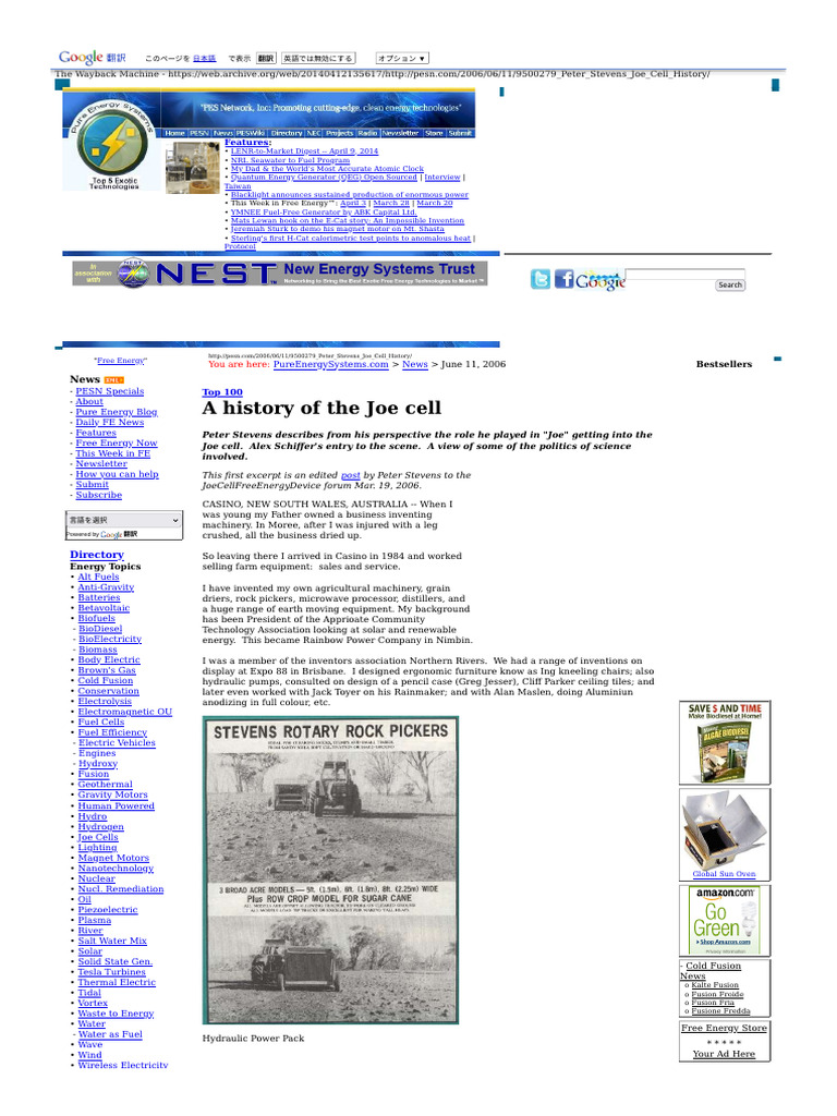 Joe Cell Free Energy History | PDF | Fuels | Water