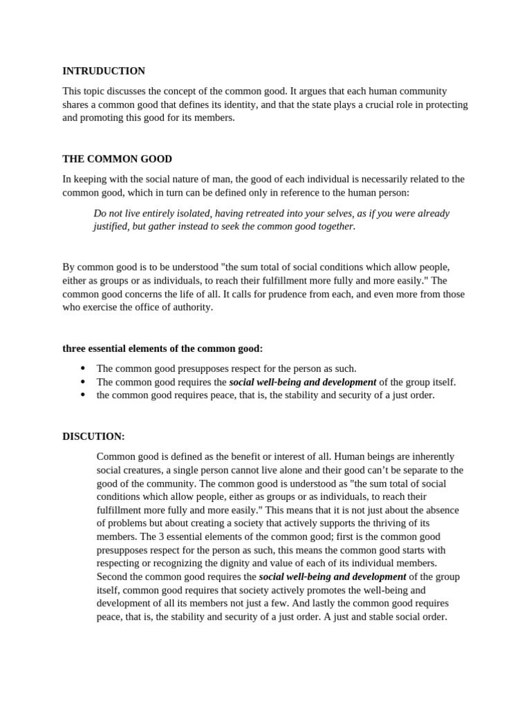 The Common Good | PDF | Social Psychology | Liberal Arts Education