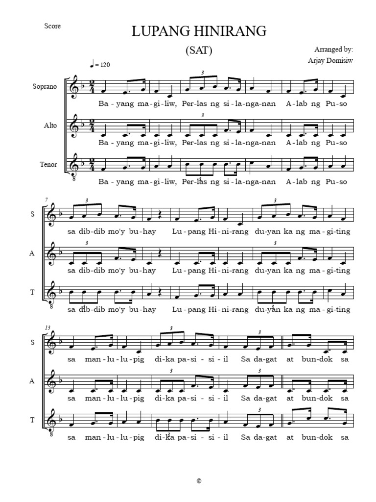 Lupang Hinirang 3 Voices | PDF
