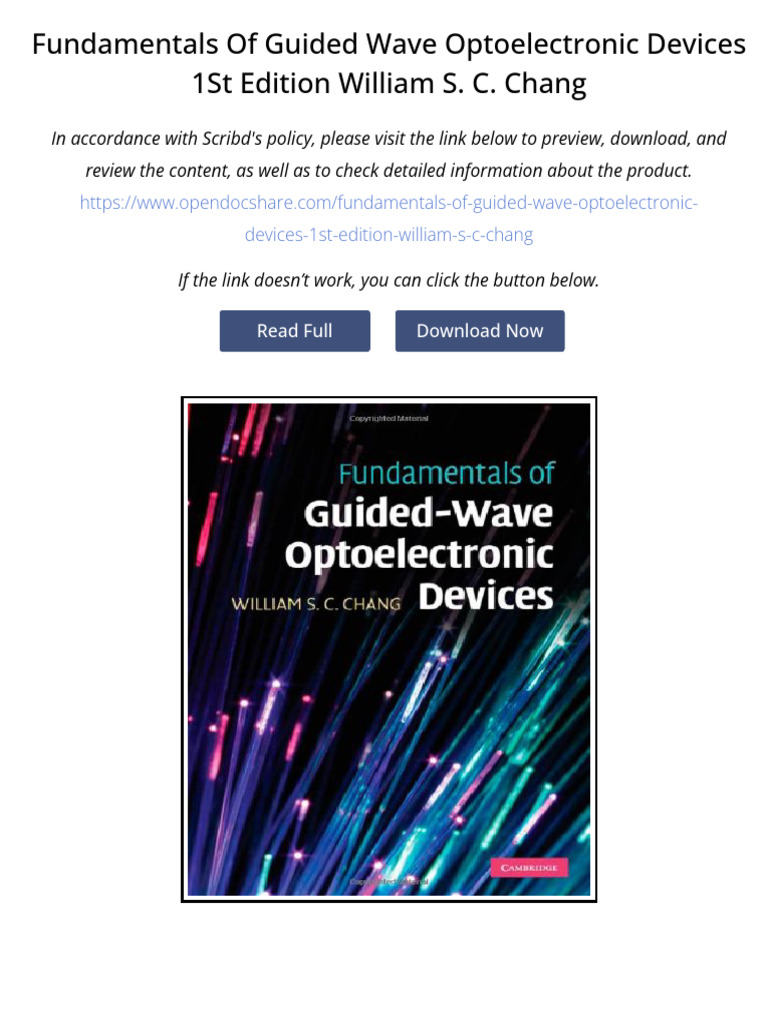 Fundamentals of Guided Wave Optoelectronic Devices 1st Edition William ...