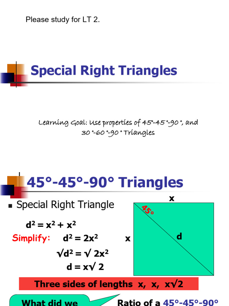 Special Right Triangles Explained | PDF