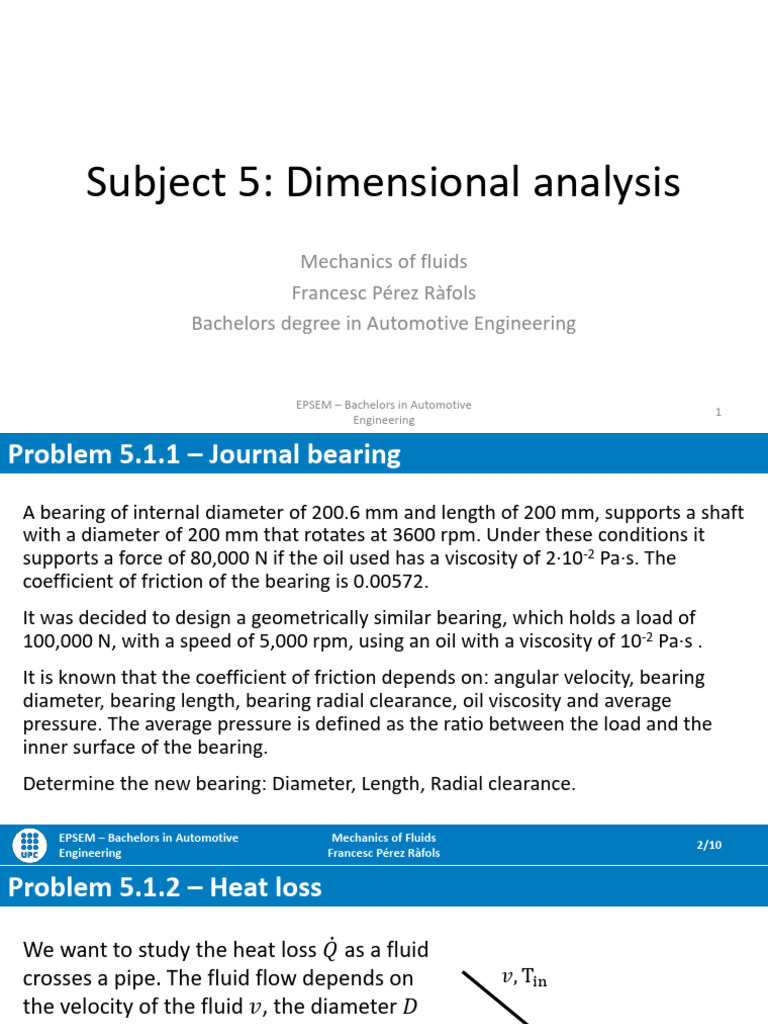 Subject 5 Problems | PDF | Viscosity | Fluid Dynamics
