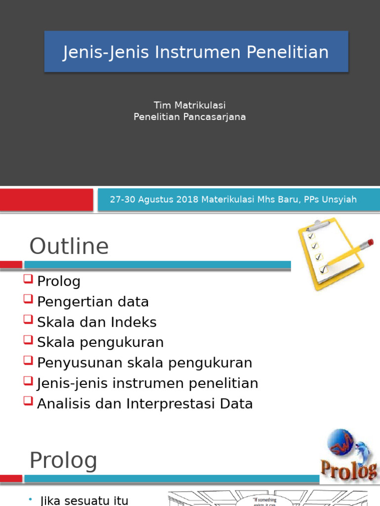 Jenis Instrumen Penelitian PPs Unsyiah | PDF