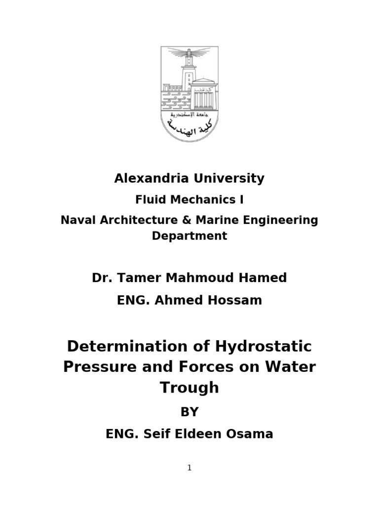 Lab 1 Hydrostatic Pressure | PDF | Weight | Force
