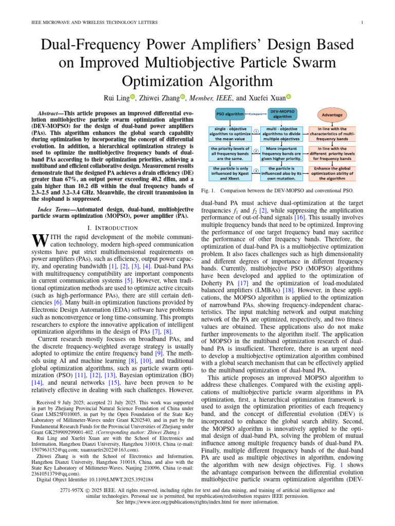 Dual-Band Power Amplifier Design Optimization | PDF | Amplifier ...
