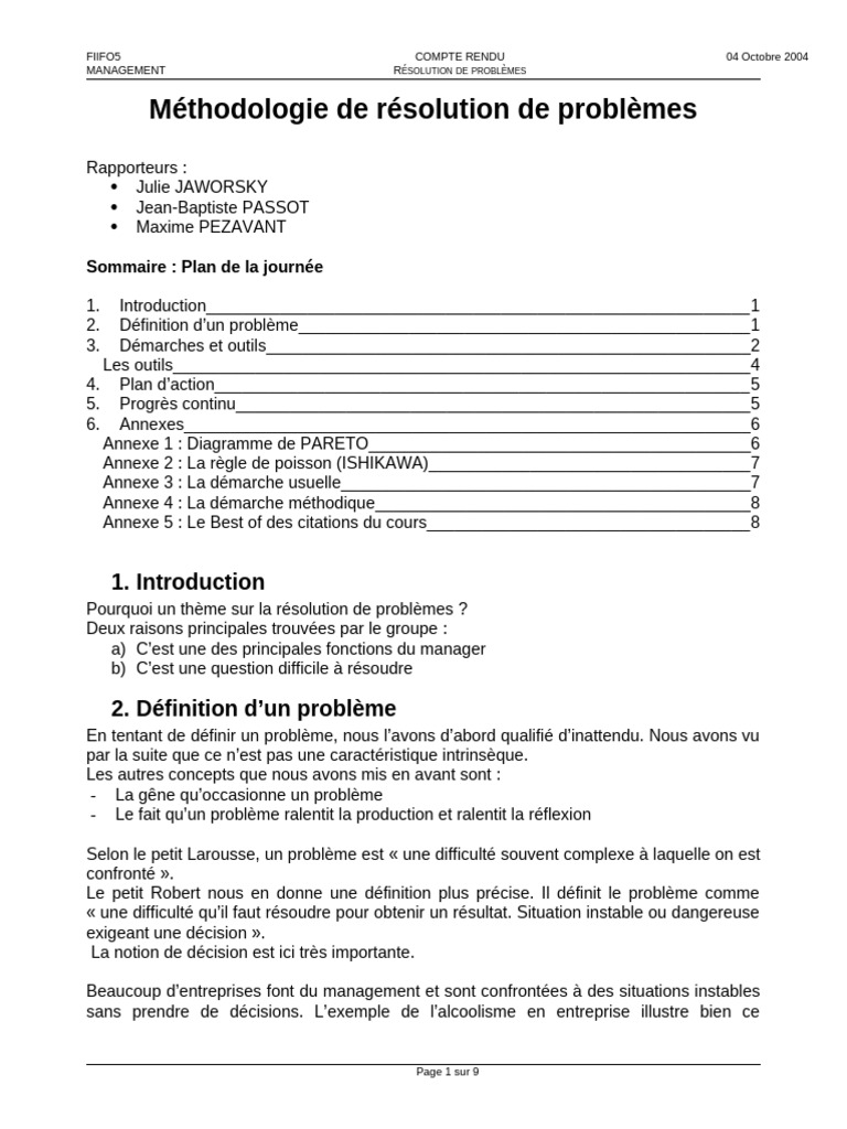 Méthodologie de Résolution de Problèmes | PDF