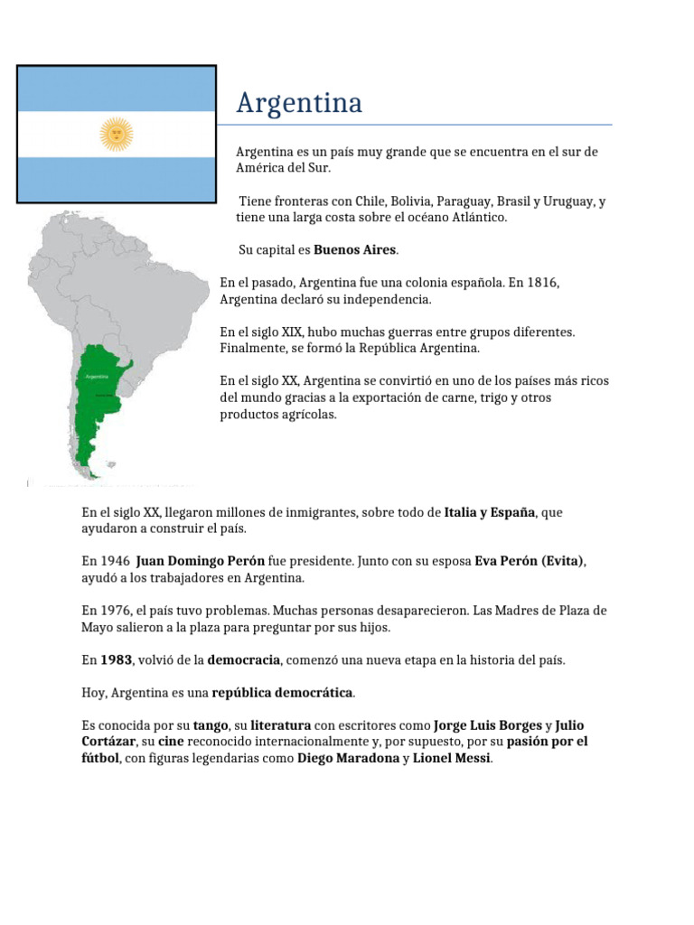 Historia y cultura de Argentina | PDF | Argentina | América del Sur
