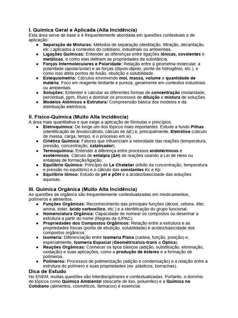Quimica Enem | PDF | Polaridade química | Química