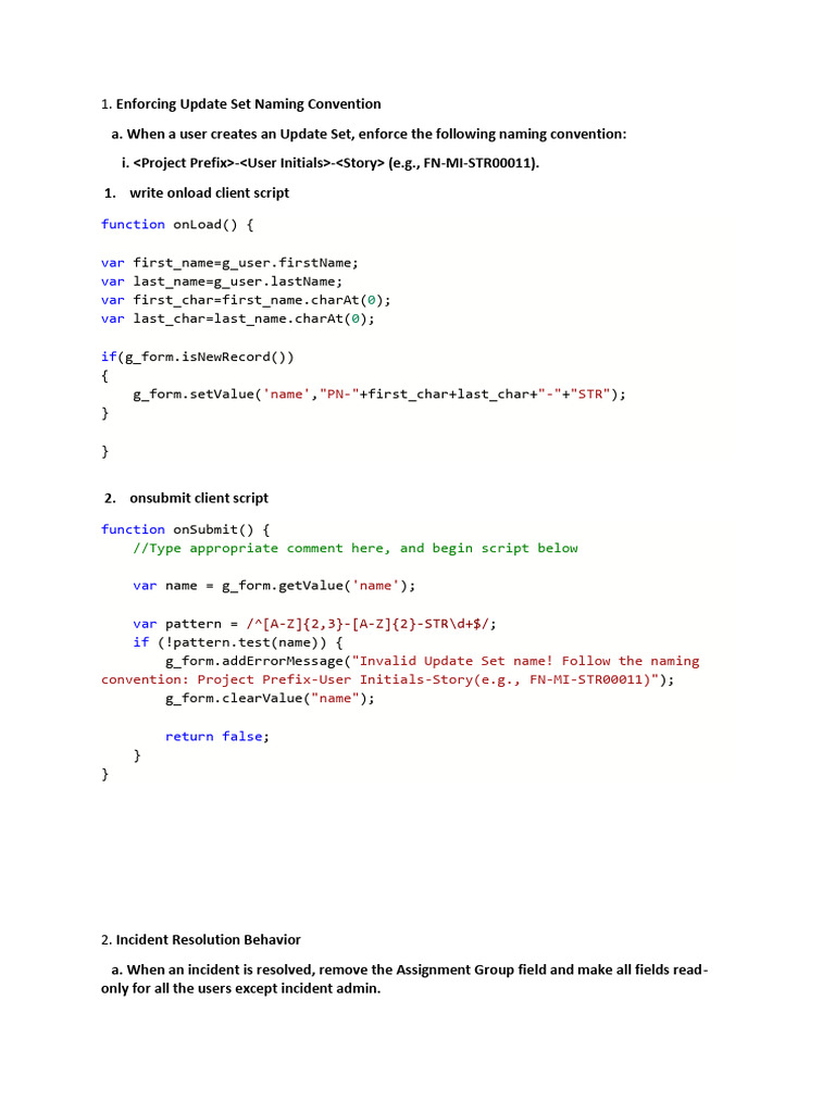 ServiceNow Update Set and Incident Scripts | PDF | Computer Programming ...