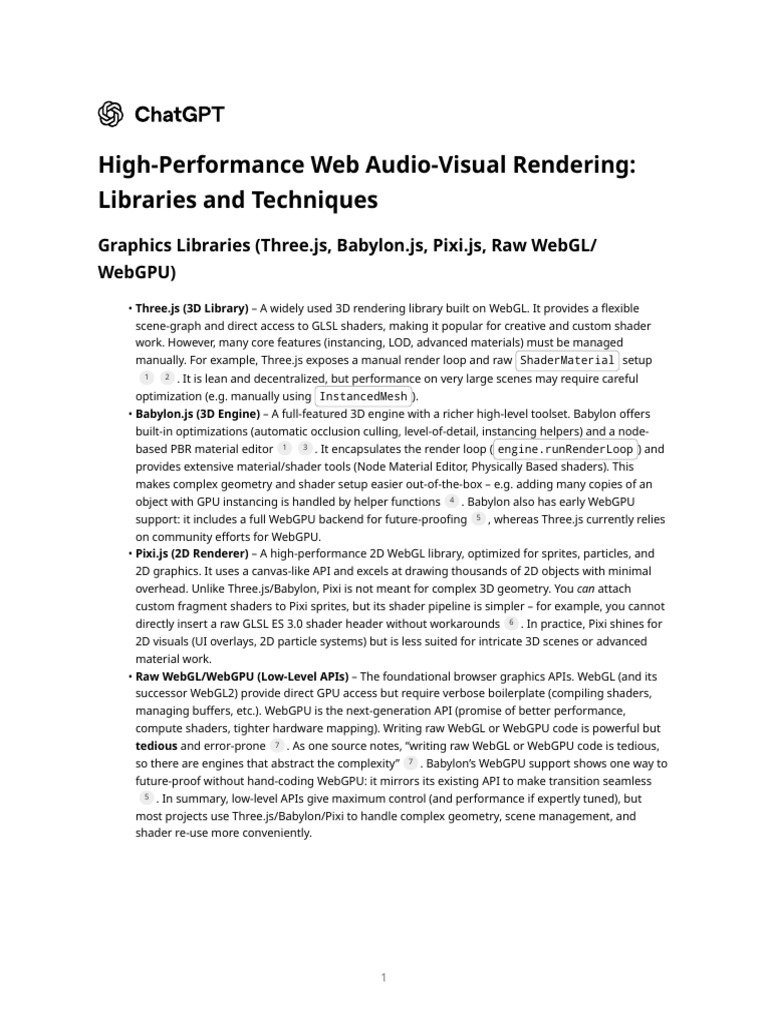 High-Performance Web Audio-Visual Rendering - Libraries and Techniques ...