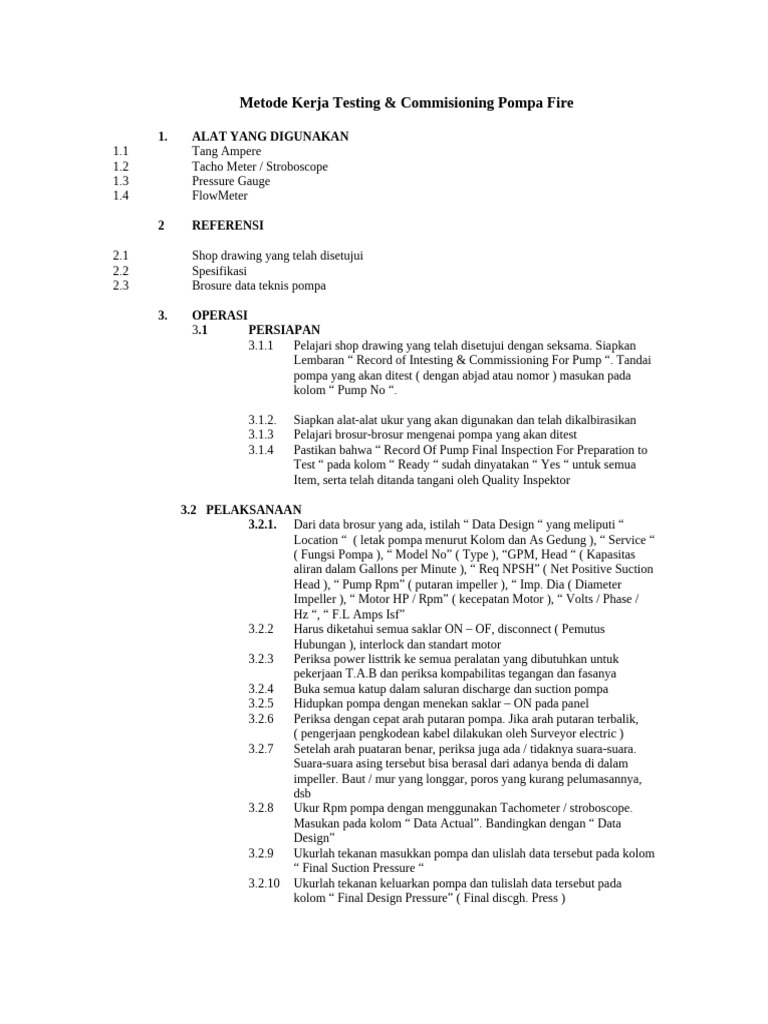 Metode Kerja Testing | PDF