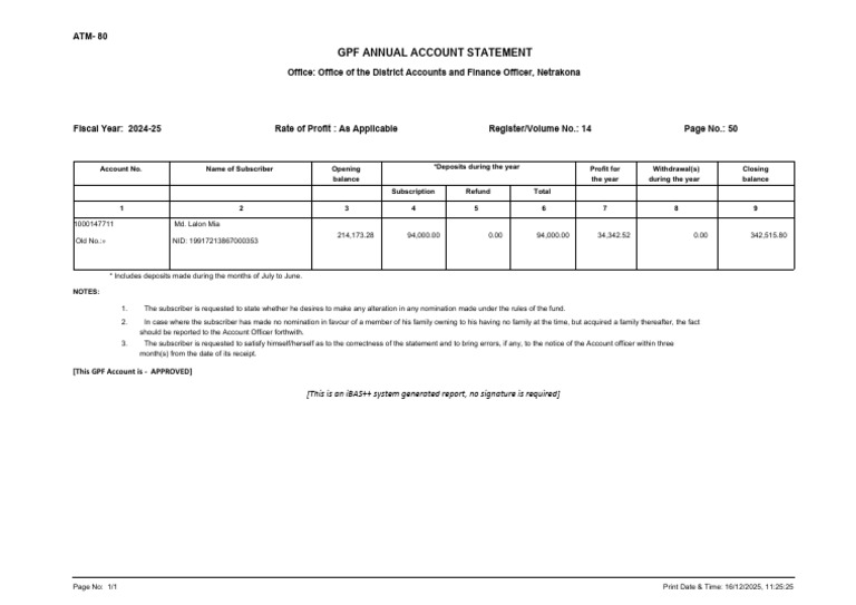 gpf slip | PDF | Financial Services