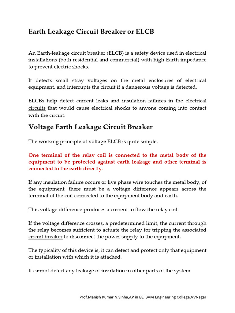 ELCB and RCCB | PDF | Electricity | Power Engineering