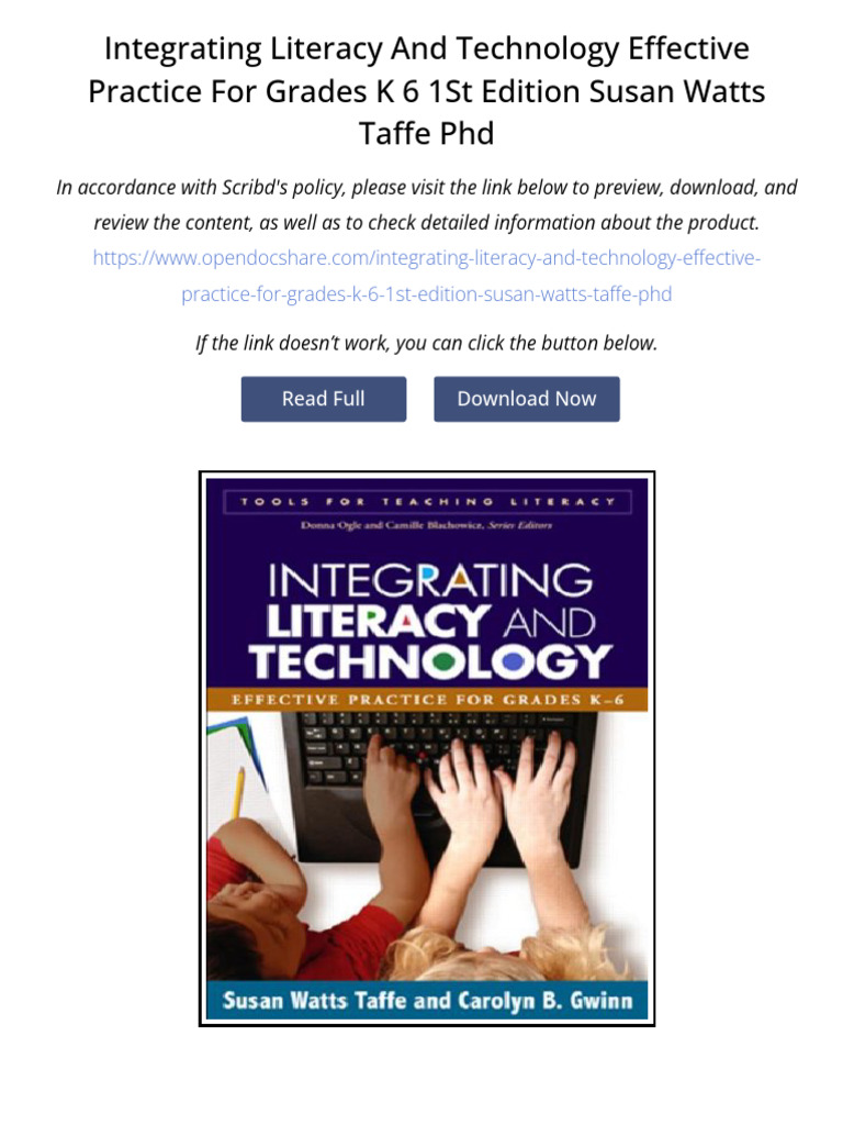 Integrating Literacy and Technology Effective Practice for Grades K 6 ...