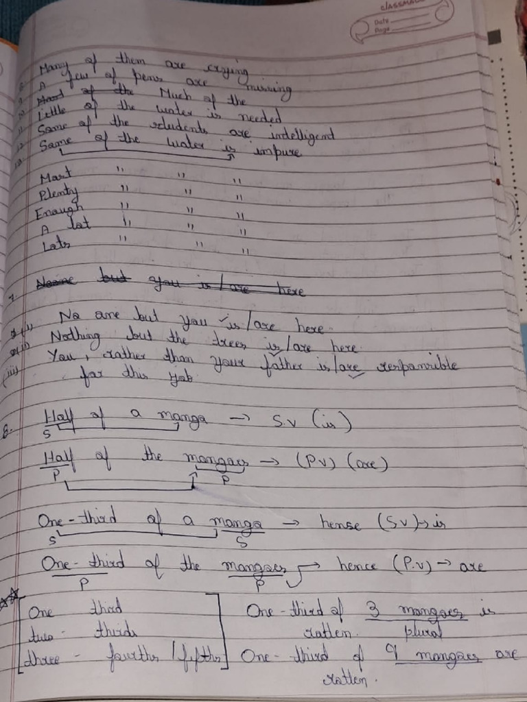 Subject Verb Agreement Best Notes | PDF