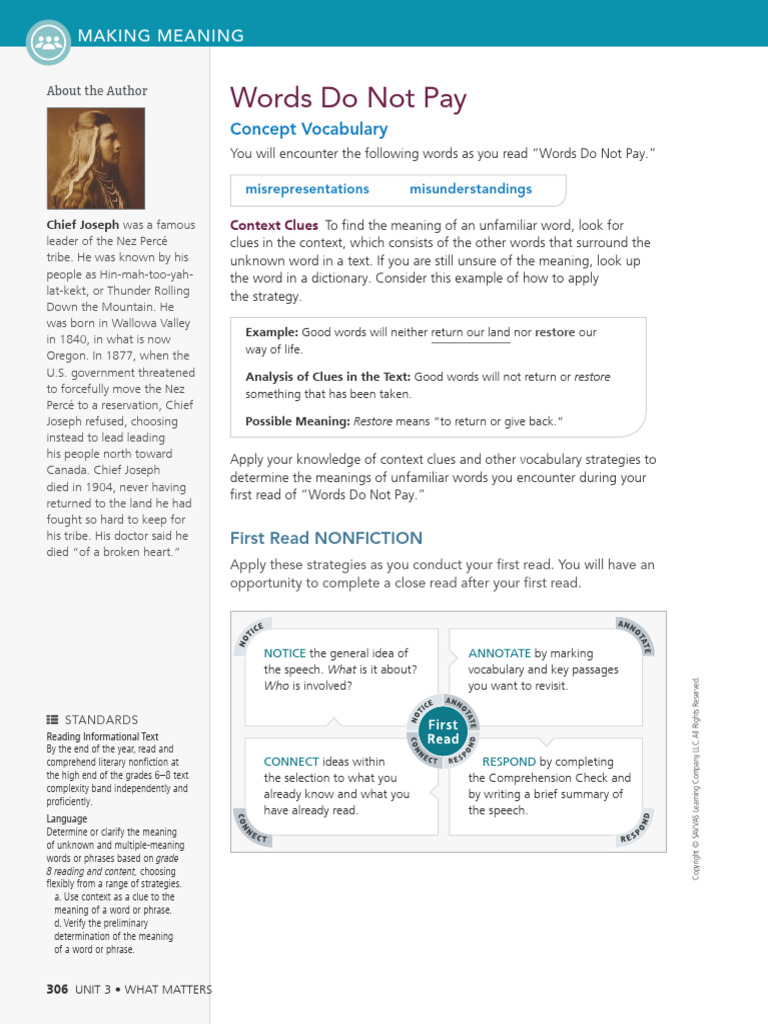 Words Do Not Pay (PDF) | PDF | Chief Joseph | Linguistics