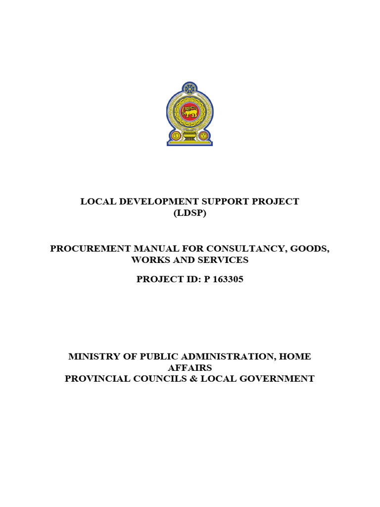 Procurement Manual LDSP (1) | PDF | Specification (Technical Standard ...