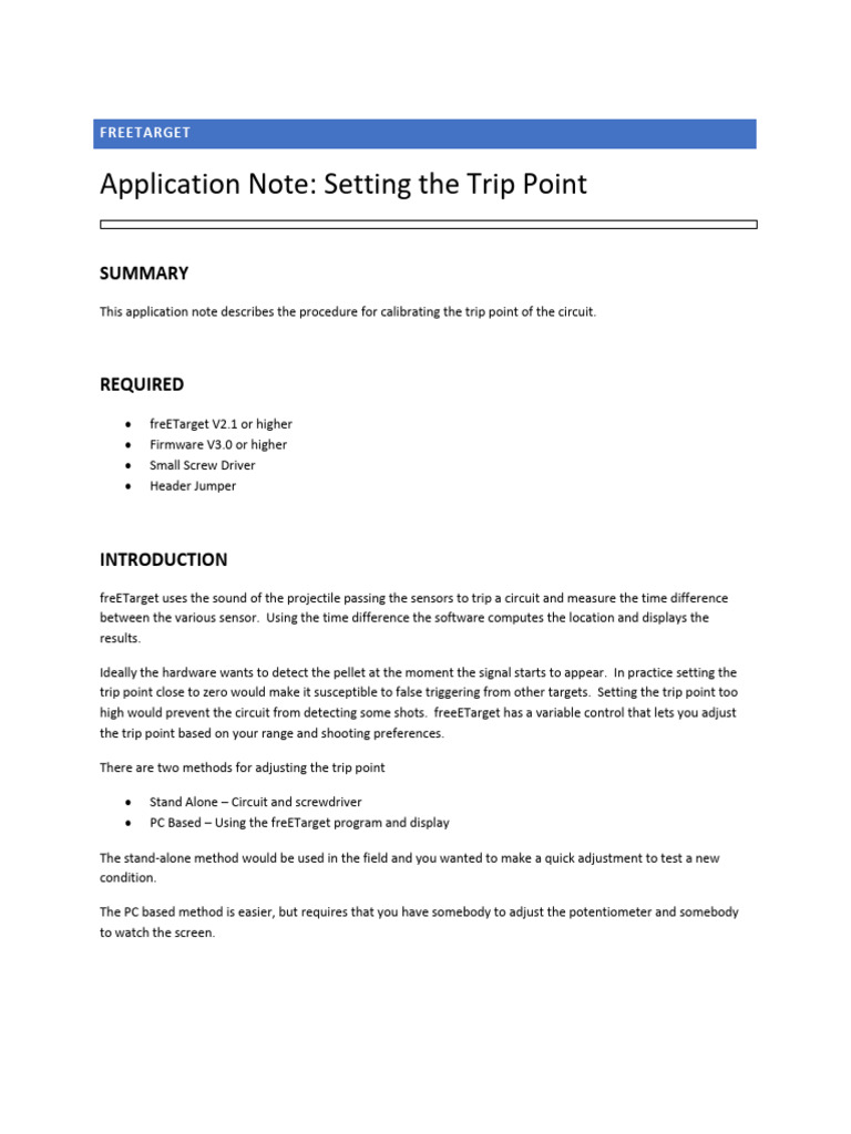 Setting the Trip Point | PDF | Electrical Engineering | Equipment