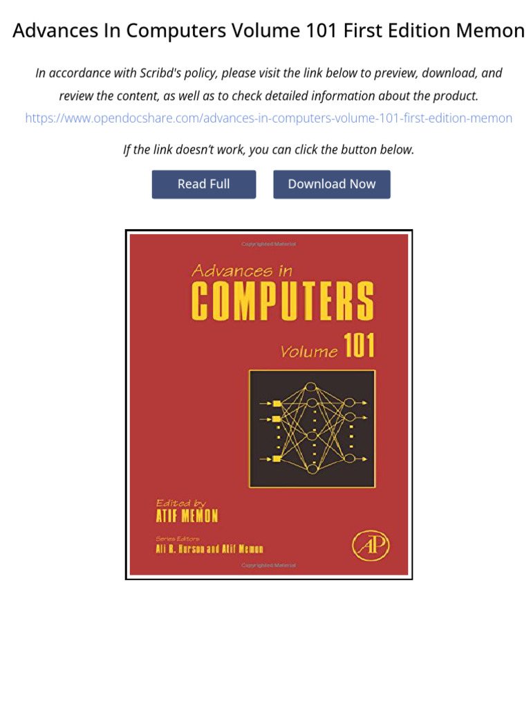 Advances in Computers Volume 101 First Edition Memon | PDF | Computer ...