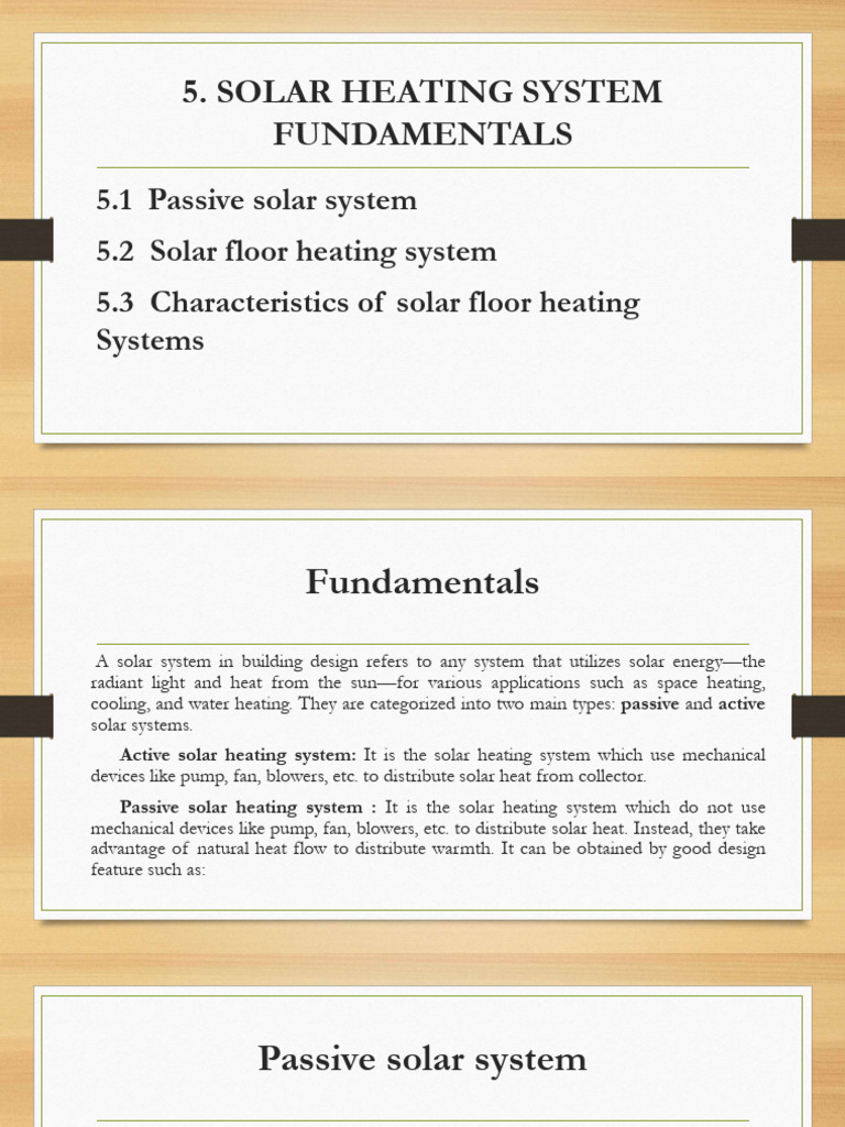 Solar Heating Systems Overview and Types | PDF | Solar Energy ...