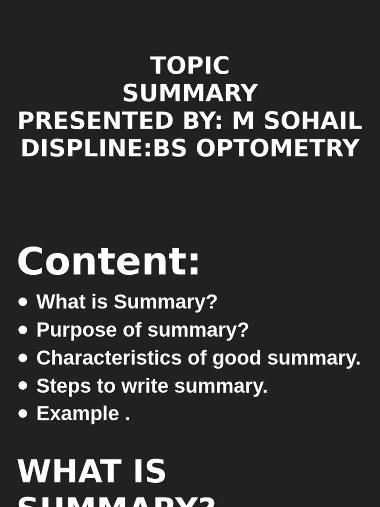 How to Write an Effective Summary | PDF