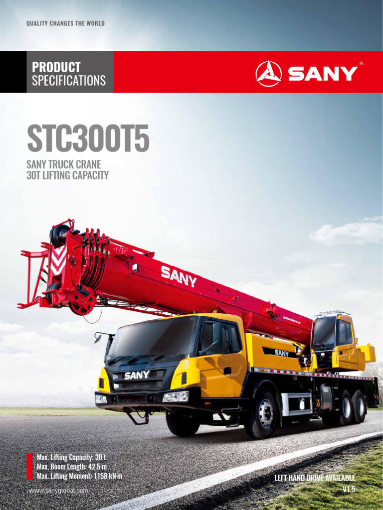 Sany Crane-Brochure STC300T5 145350 | PDF | Crane (Machine) | Engines