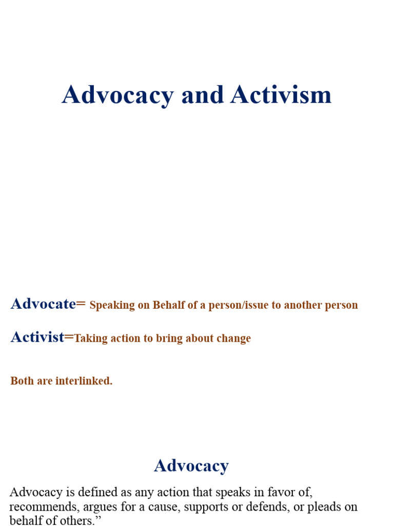 Advocacy and Activism Explained | PDF | Activism | Malala Yousafzai
