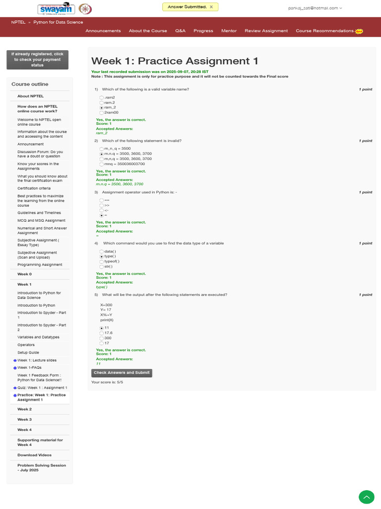 Python for Data Science PA Week 1 | PDF