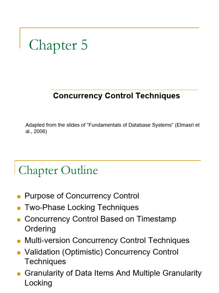 Chapter 5 - Concurrency control | PDF | Information Retrieval | Databases
