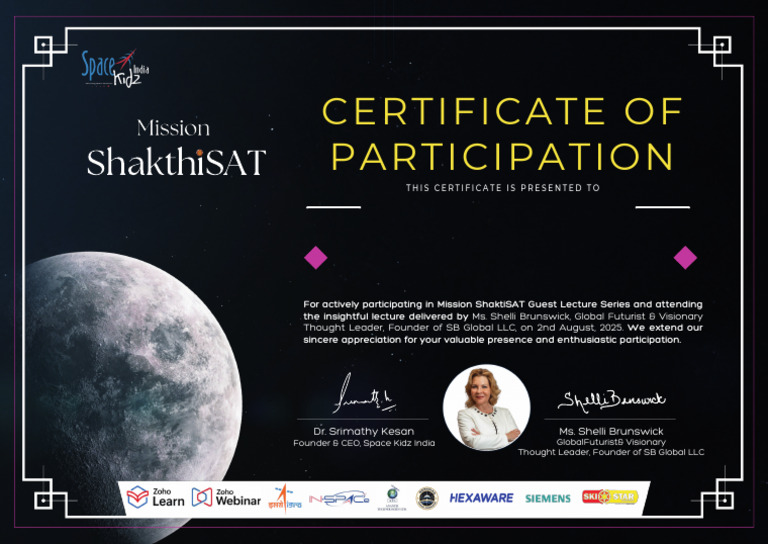 Mission ShakthiSAT Guest Lecture 2 - Certificate | PDF