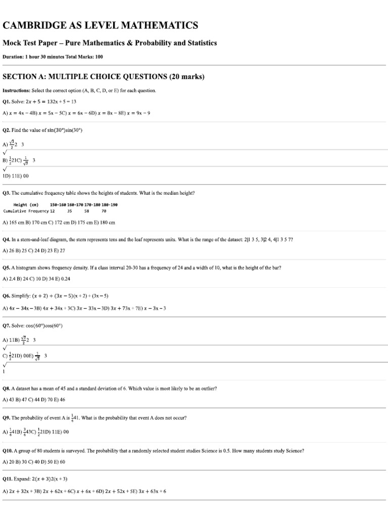 Mock Paper | PDF
