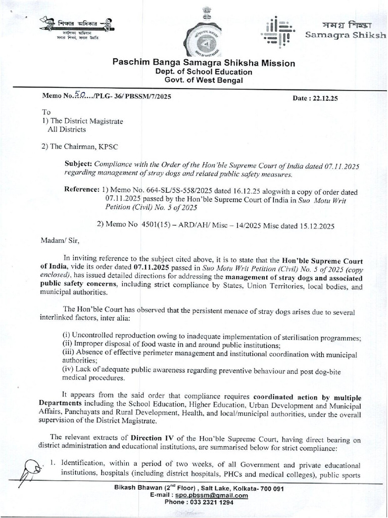 Letter To DMs On Compliance With The Solemn Order of The Supreme Court ...
