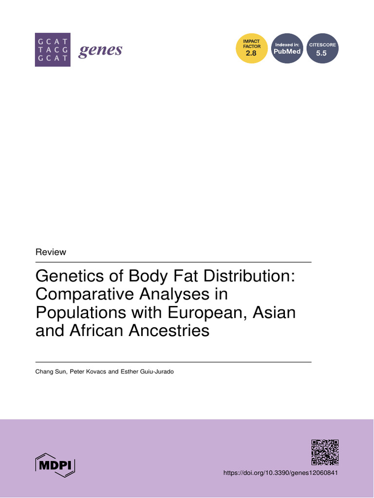 Genetics of Body Fat Distribution Comparative Analyses in Populations ...