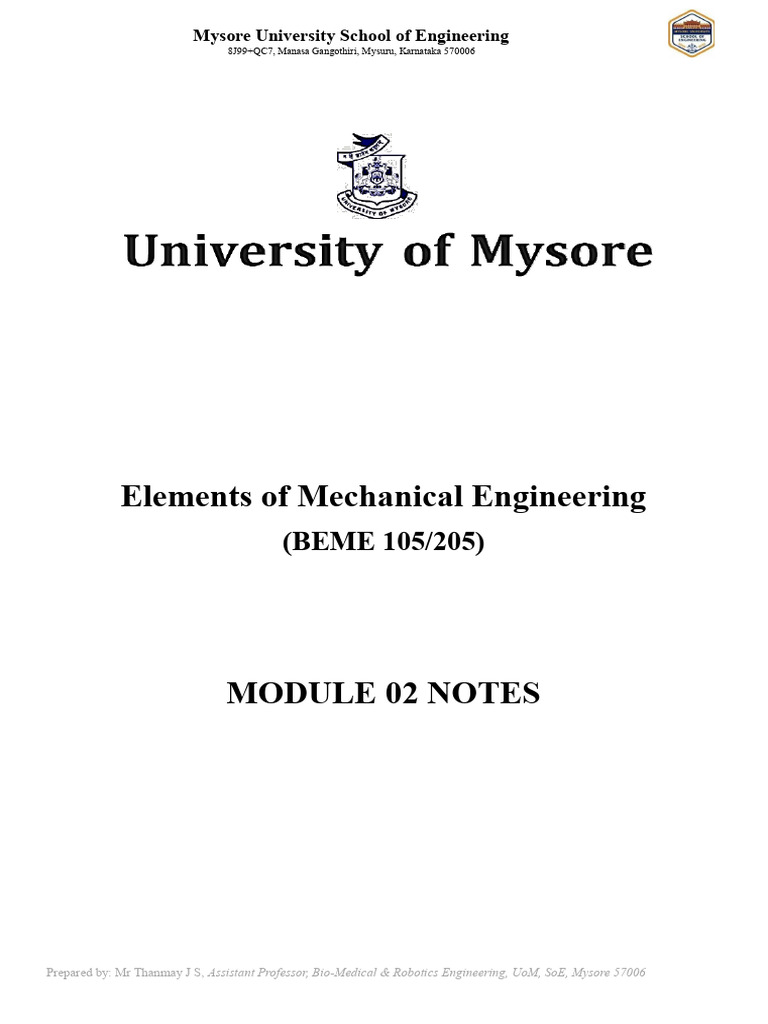 Mechanical Engineering Module 02 Notes | PDF | Internal Combustion ...