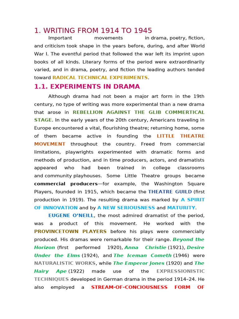 American Literature 20th Century | PDF | T. S. Eliot | Poetry