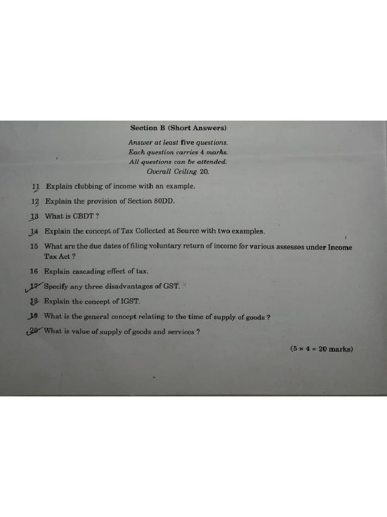 Gst Previous Question Paper | PDF