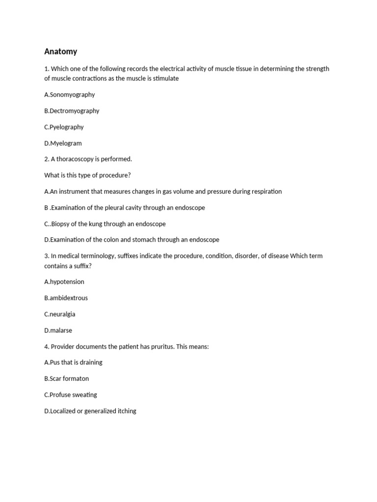 Medical Coding and Terminology Quiz | PDF | Radiology | Vertebra