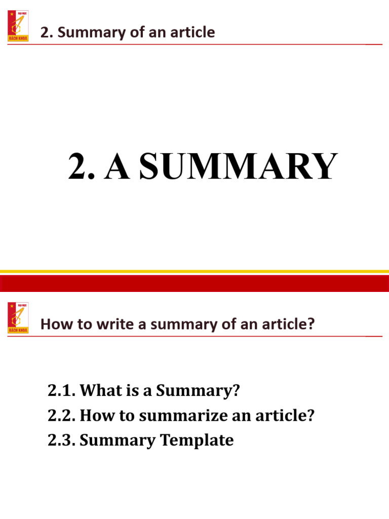 Writing A Summary | PDF