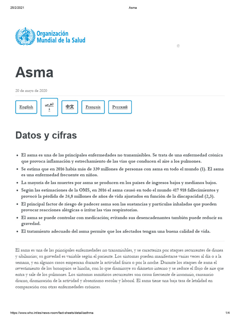 Información esencial sobre el asma | PDF | Asma | Condicion cronica