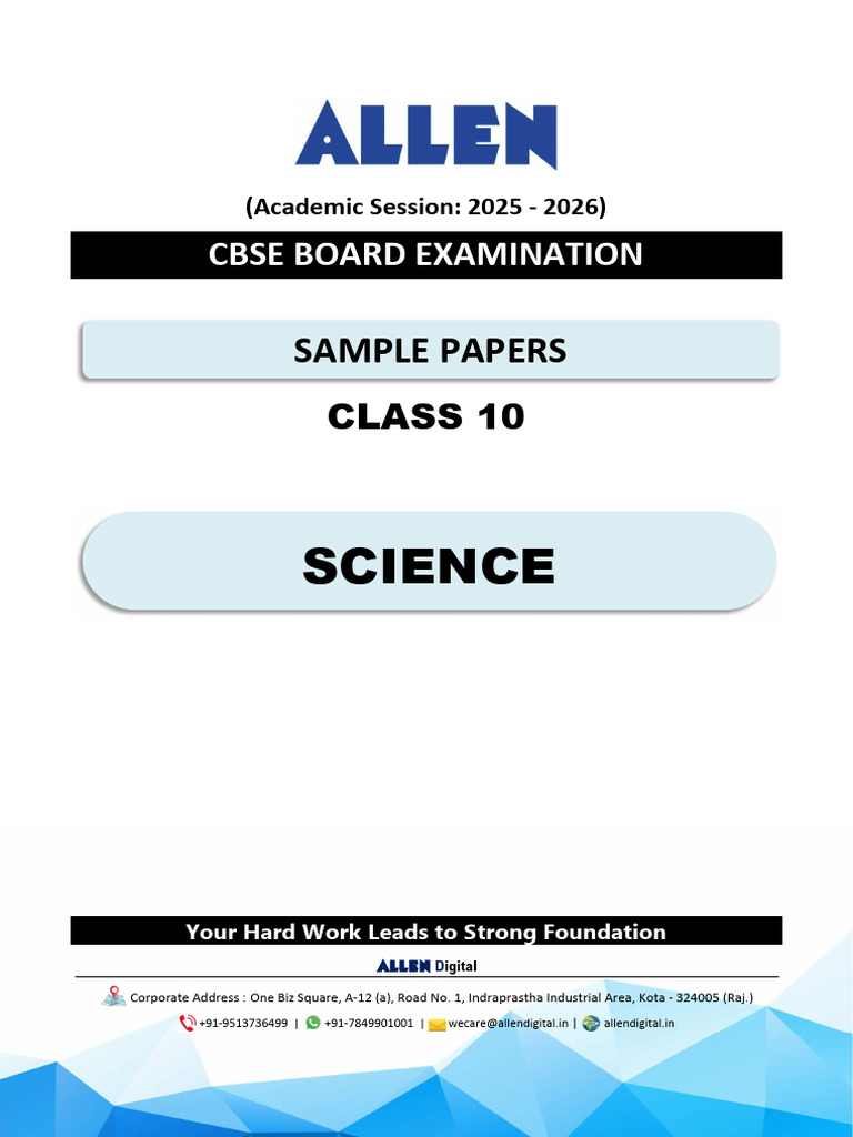 Science Sample Paper 2025-26 | PDF | Solubility | Hydroxide