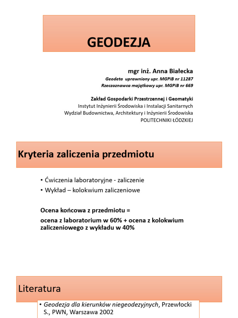 Geodezja 1 | PDF