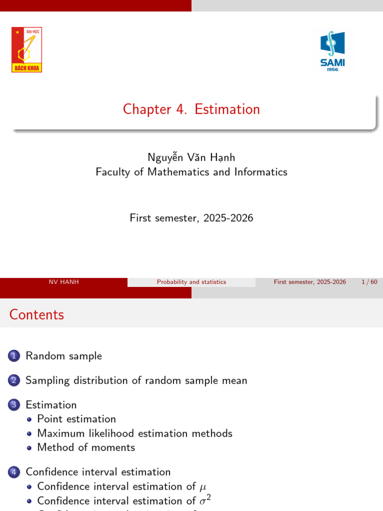 Chapter 4 | PDF | Estimation Theory | Probability Distribution