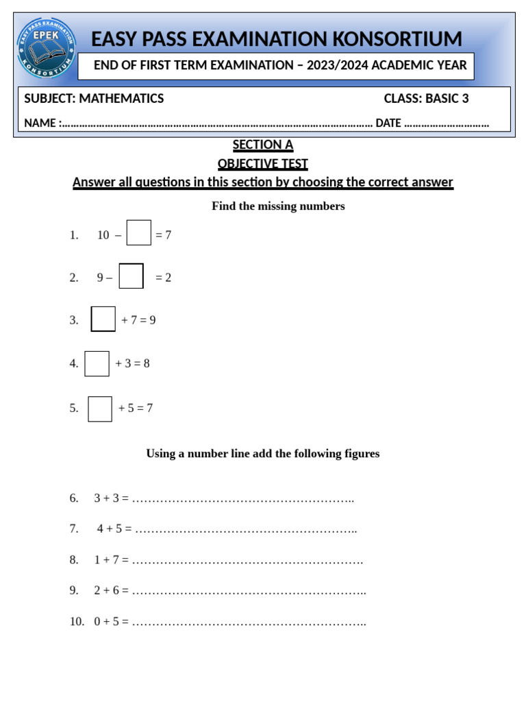 Easy Pass B3 Maths | PDF