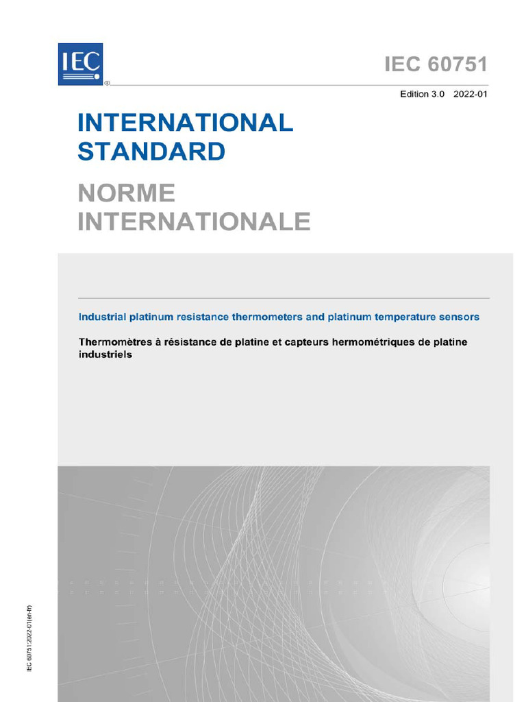 IEC 60751-2022 Industrial Platinum Resistance Thermometers and Platinum ...