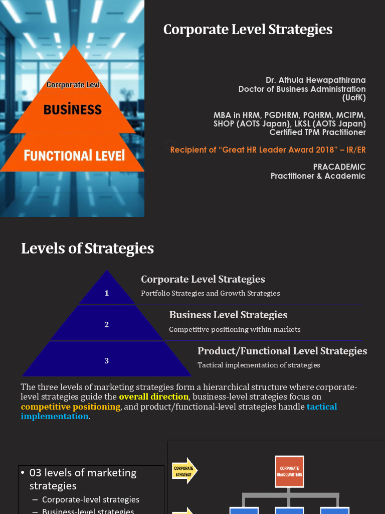 Corporate Level Strategies | PDF | Diversification (Finance) | Economies
