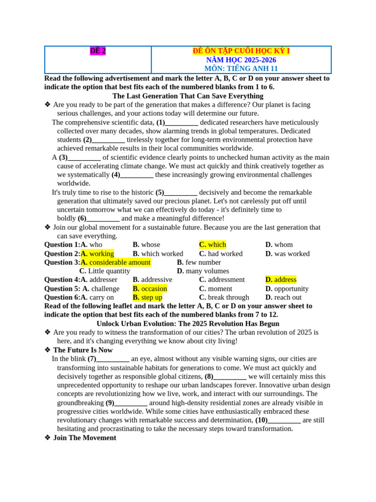 English Exam Review for Grade 11 | PDF | Anxiety | Mindfulness