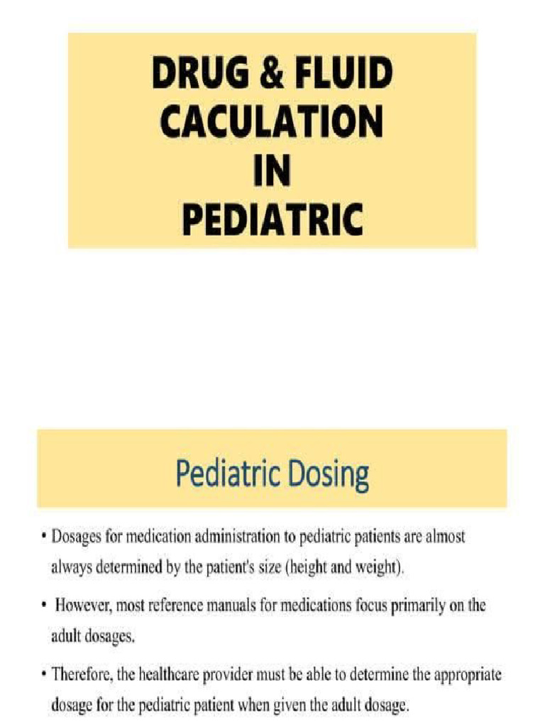 Fluid Calculation Ppt-Pediatrics | PDF
