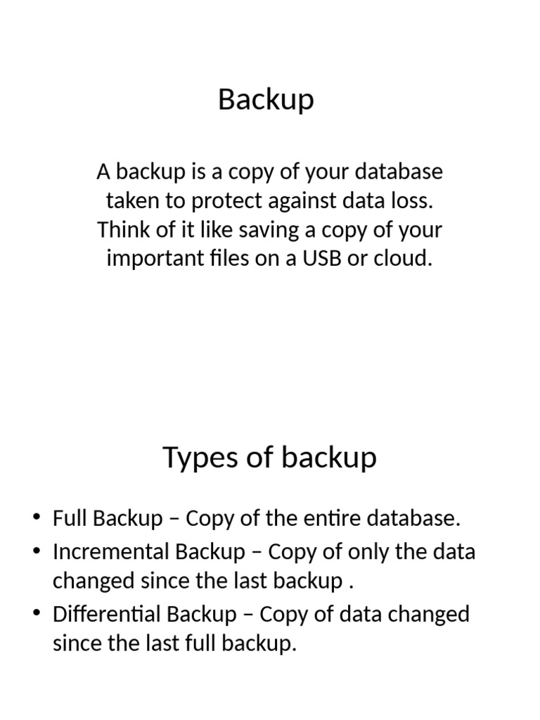Backup | PDF
